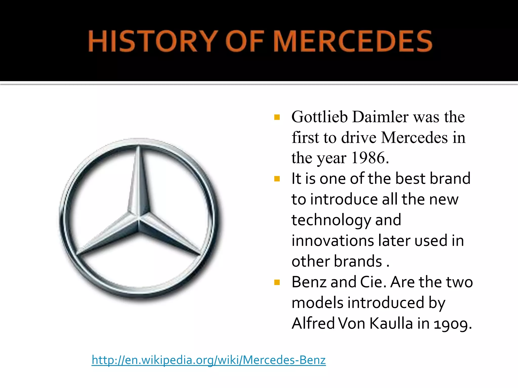 History of Mercedes car | PPTX