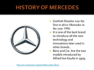 History of Mercedes car | PPTX