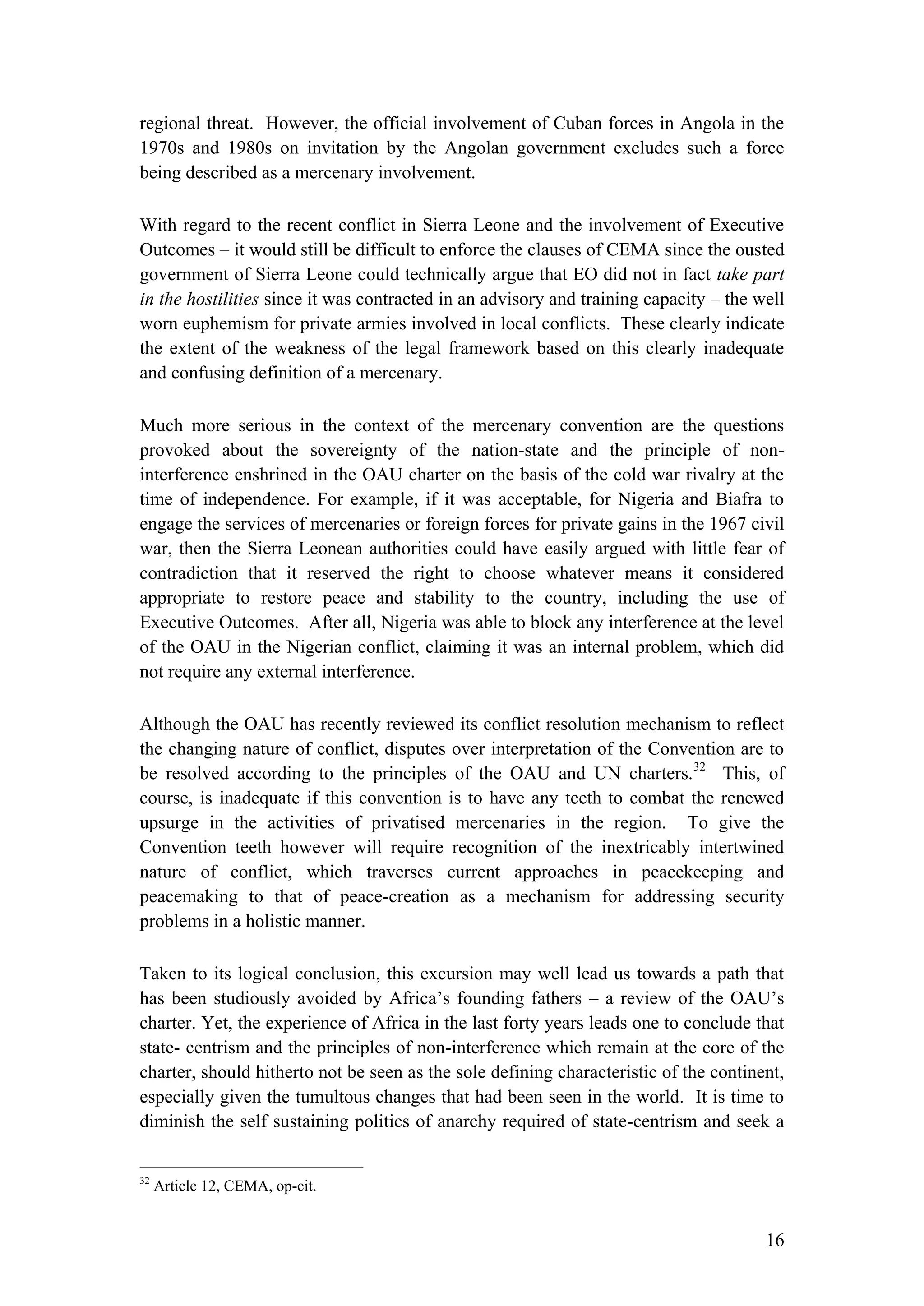 Mercenaries and African Conflicts: A Critique | PDF