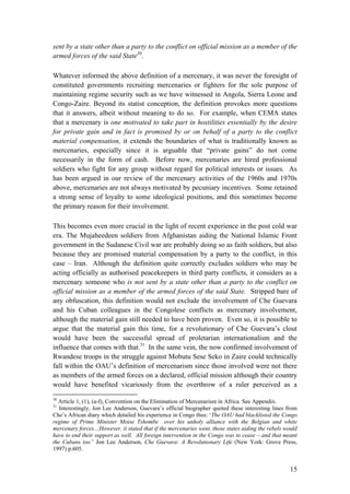 Mercenaries and African Conflicts: A Critique | PDF