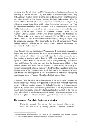 Mercenaries and African Conflicts: A Critique | PDF