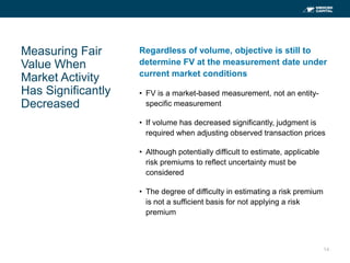 Mercer Capital | An Overview of ASC 820: Fair Value Measurement | PPT