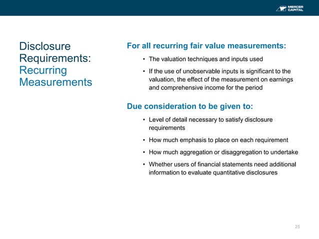 Mercer Capital | An Overview of ASC 820: Fair Value Measurement | PPT