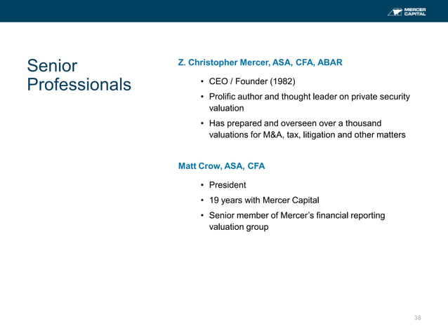 Mercer Capital | An Overview of ASC 820: Fair Value Measurement | PPT