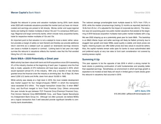 Mercer Capital's Bank Watch | December 2019 | 2020 Outlook: Good Fundamentals, Moderate ...