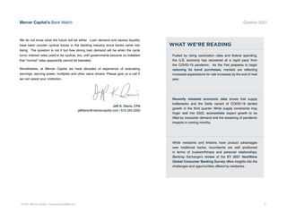 Mercer Capital's Bank Watch | October 2021 | Value Drivers in Flux | PPT