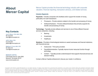 Mercer Capital's Value Focus: FinTech Industry | Q1 2014 | Segment ...