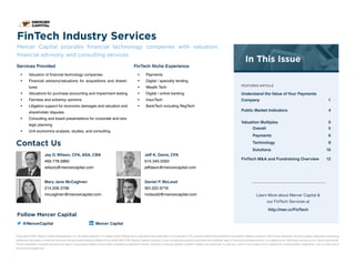 Mercer Capital's Value Focus: FinTech Industry | Third Quarter 2021 | PPT