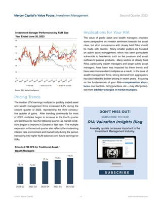 Mercer Capital's Investment Management Industry Newsletter | Q2 2023 | Focus: Trust Banks | PDF
