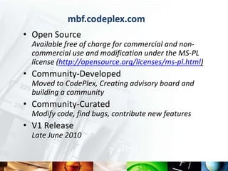 Mercer bosc2010 microsoft_framework | PPT