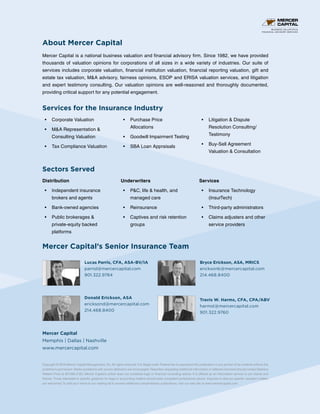 Mercer Capital | How to Value Your Insurance Brokerage (2018) | PDF