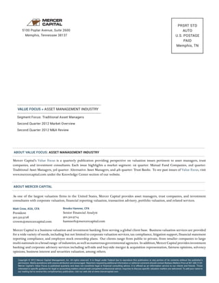 Mercer Capital's Asset Management Industry Newsletter | Q2 2012 | Focus ...