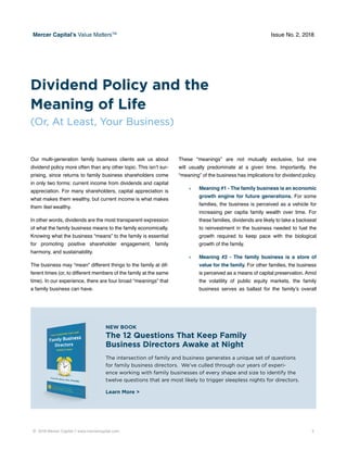 Mercer Capital's Value Matters™ | Issue No. 2 2018 | PDF