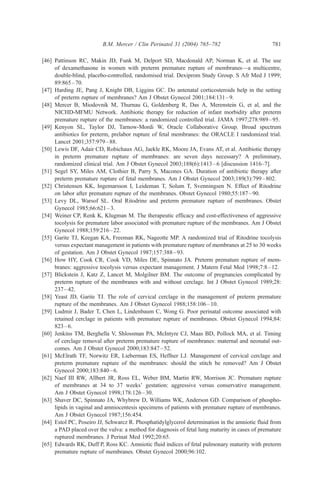 Mercer Clin Perinatol 2004, Rpm Diagnosis And Management | PDF