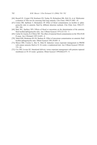 Mercer Clin Perinatol 2004, Rpm Diagnosis And Management | PDF