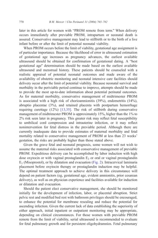 Mercer Clin Perinatol 2004, Rpm Diagnosis And Management | PDF