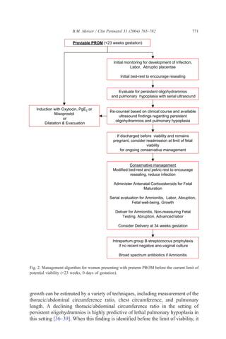 Mercer Clin Perinatol 2004, Rpm Diagnosis And Management | PDF
