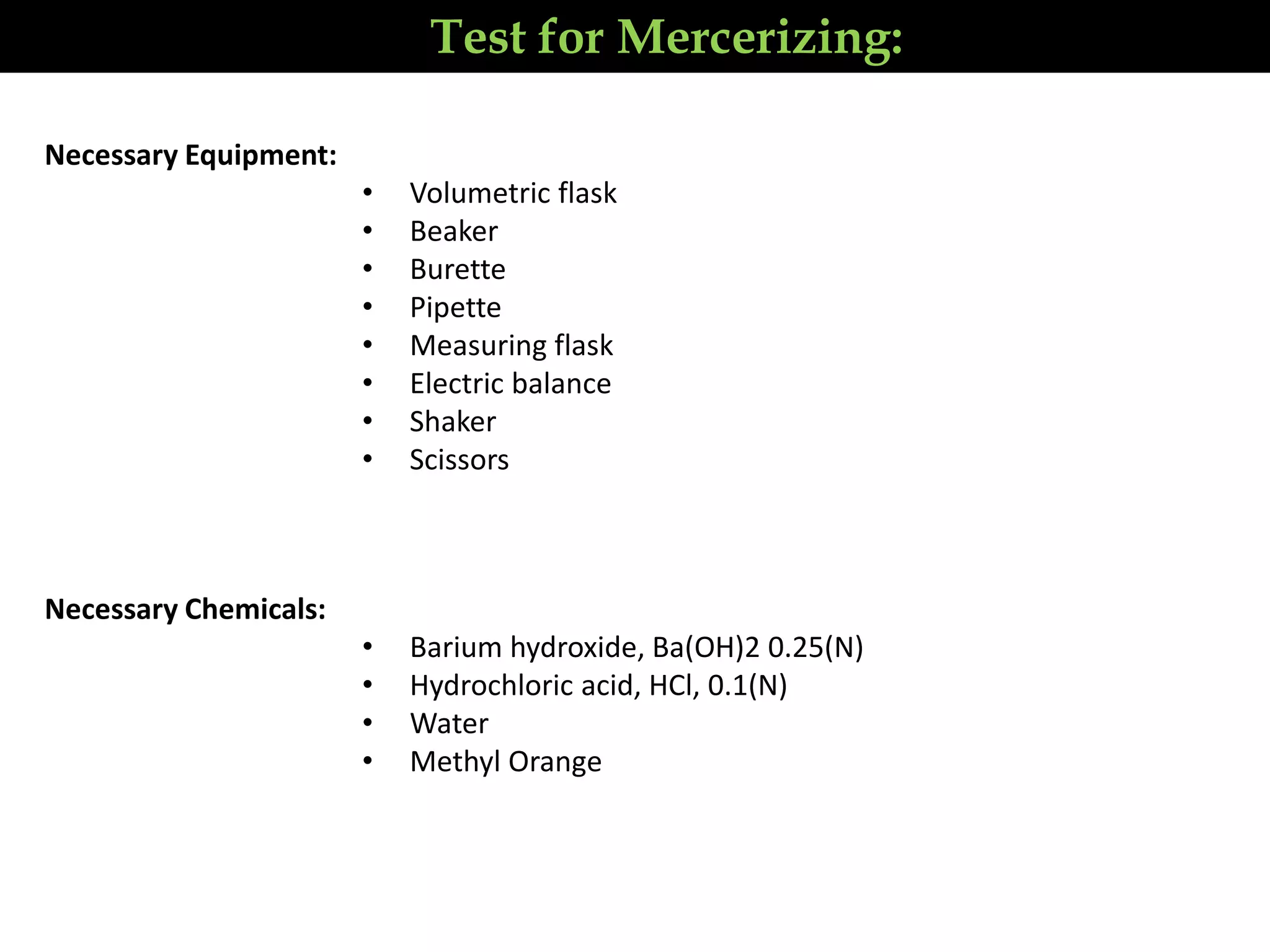 Mercerization | PPTX