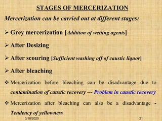 Mercerization lecture 7 | PDF