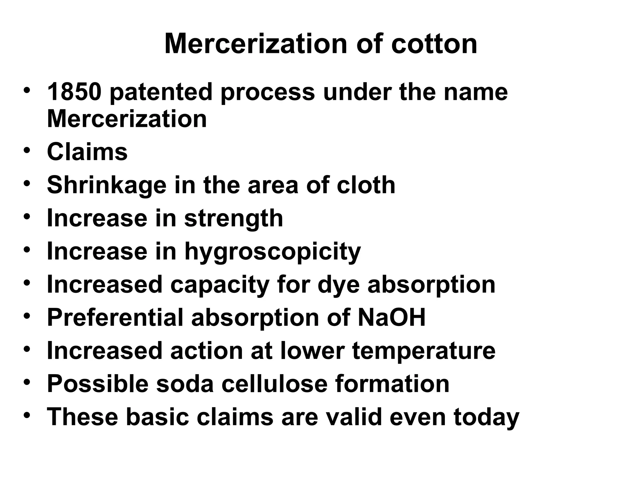 Mercerization of cotton | PPT