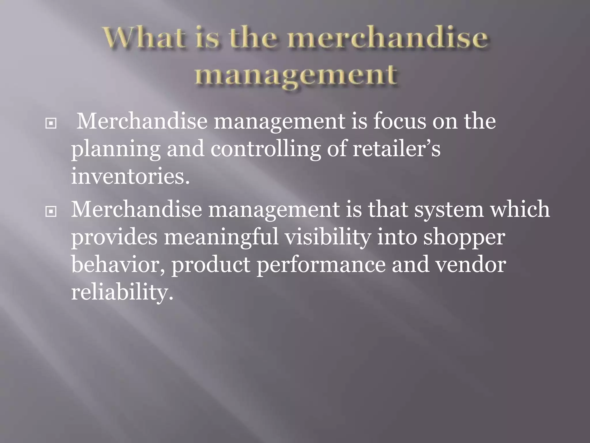 Merchandise management | PPT