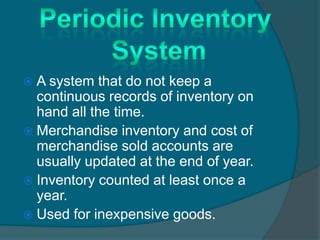 Merchandise inventory accounting | PPTX