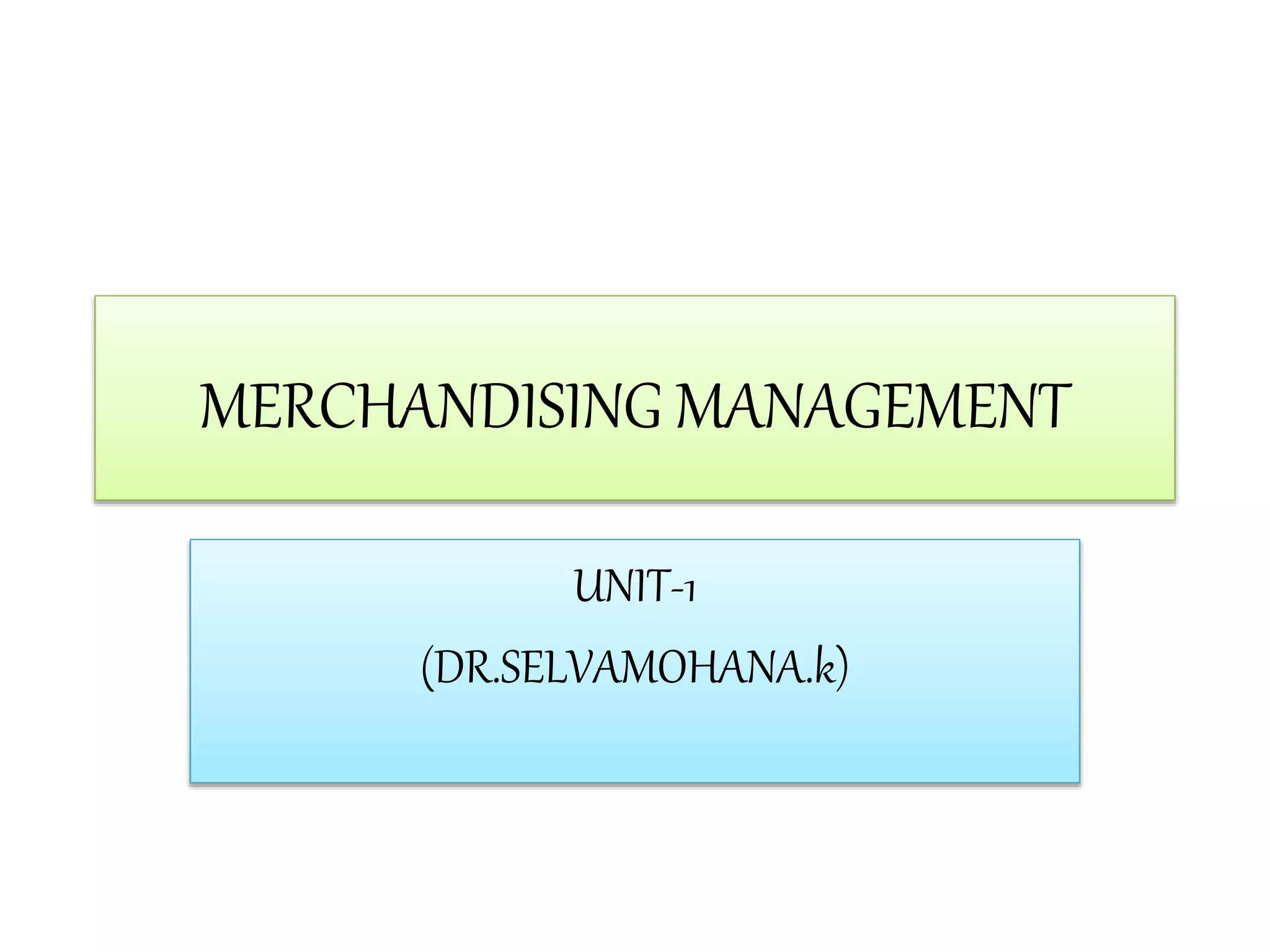 Merchandise management | PPTX