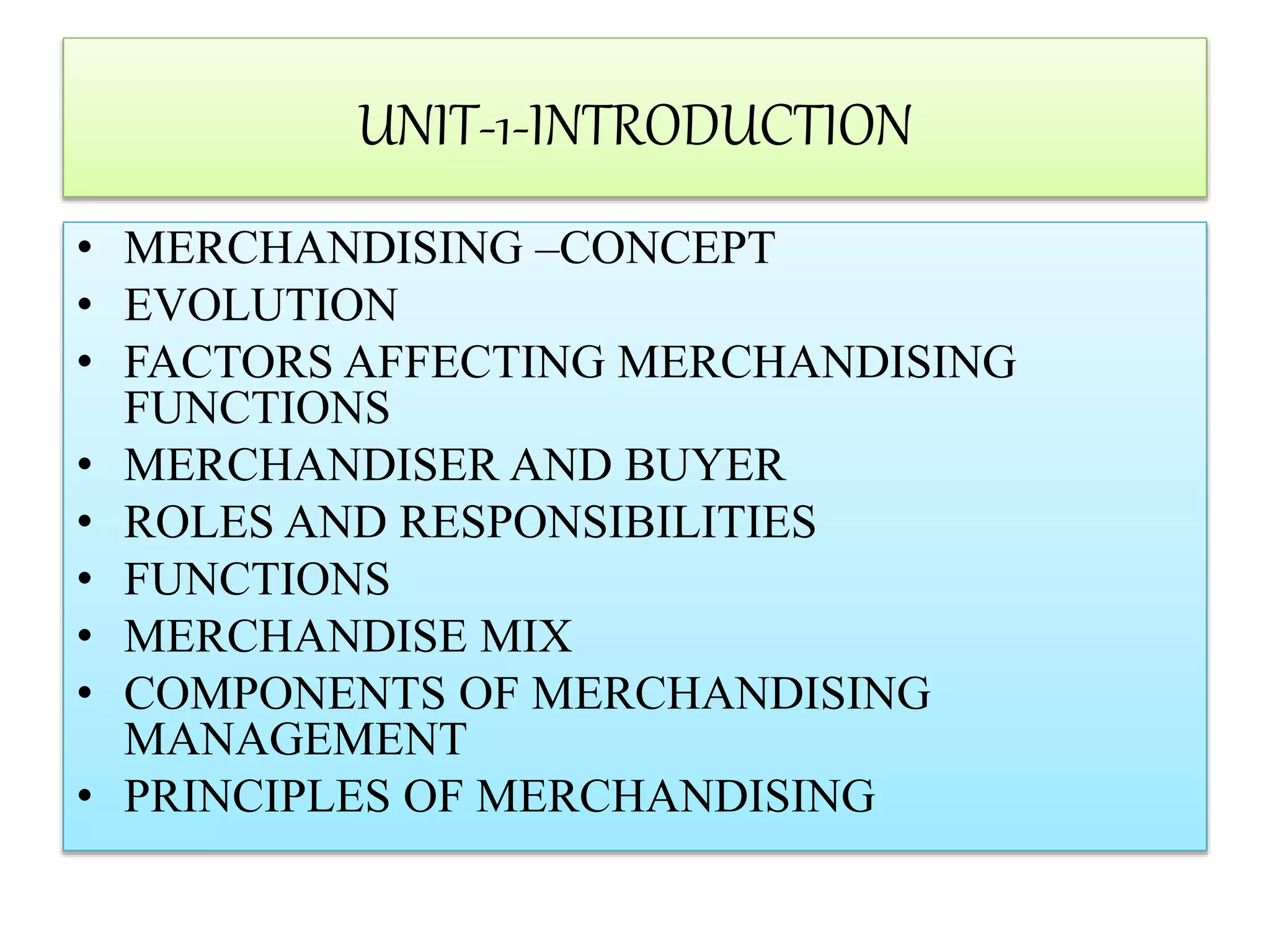 Merchandise management | PPTX