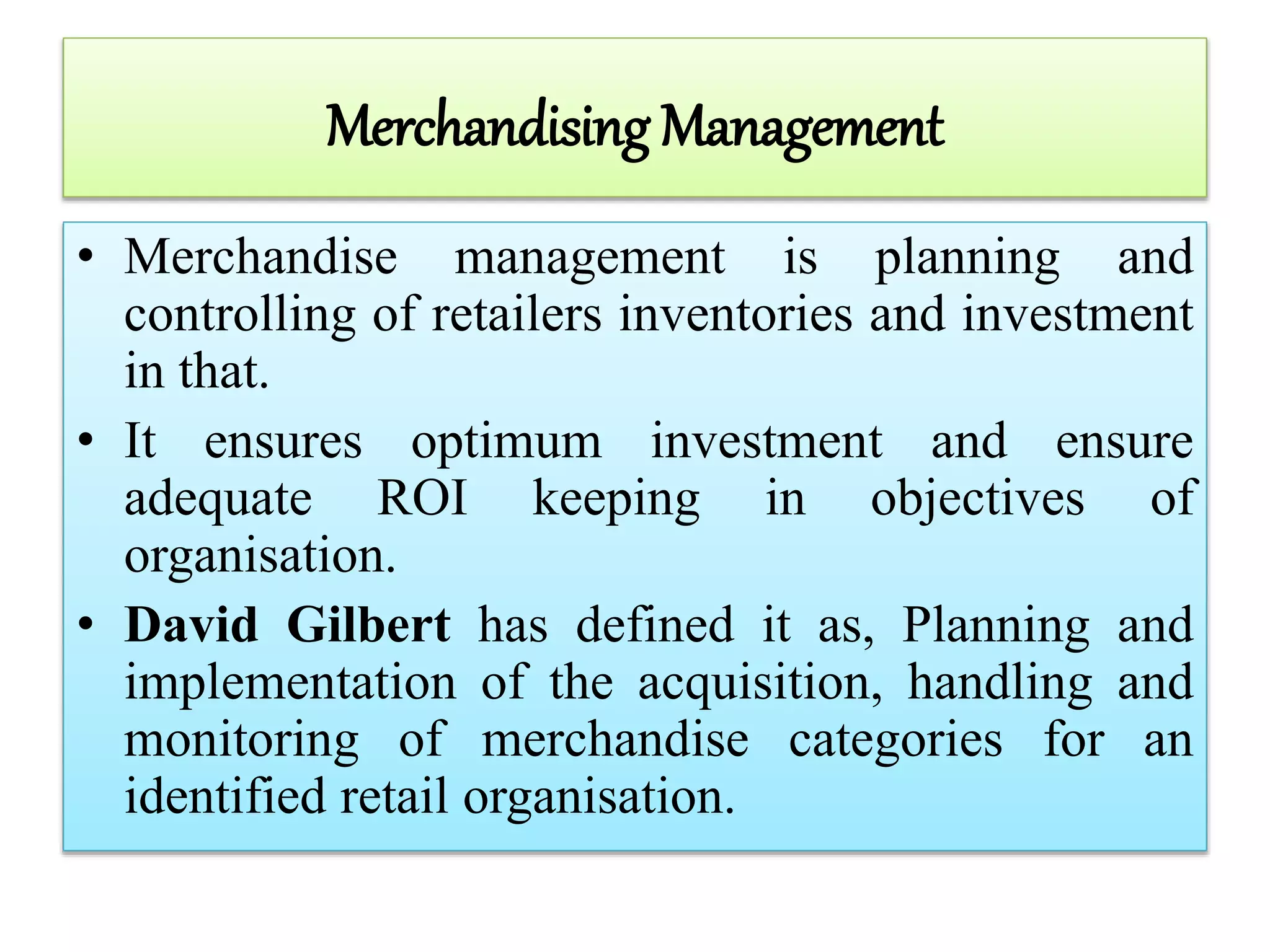 Merchandise management | PPTX