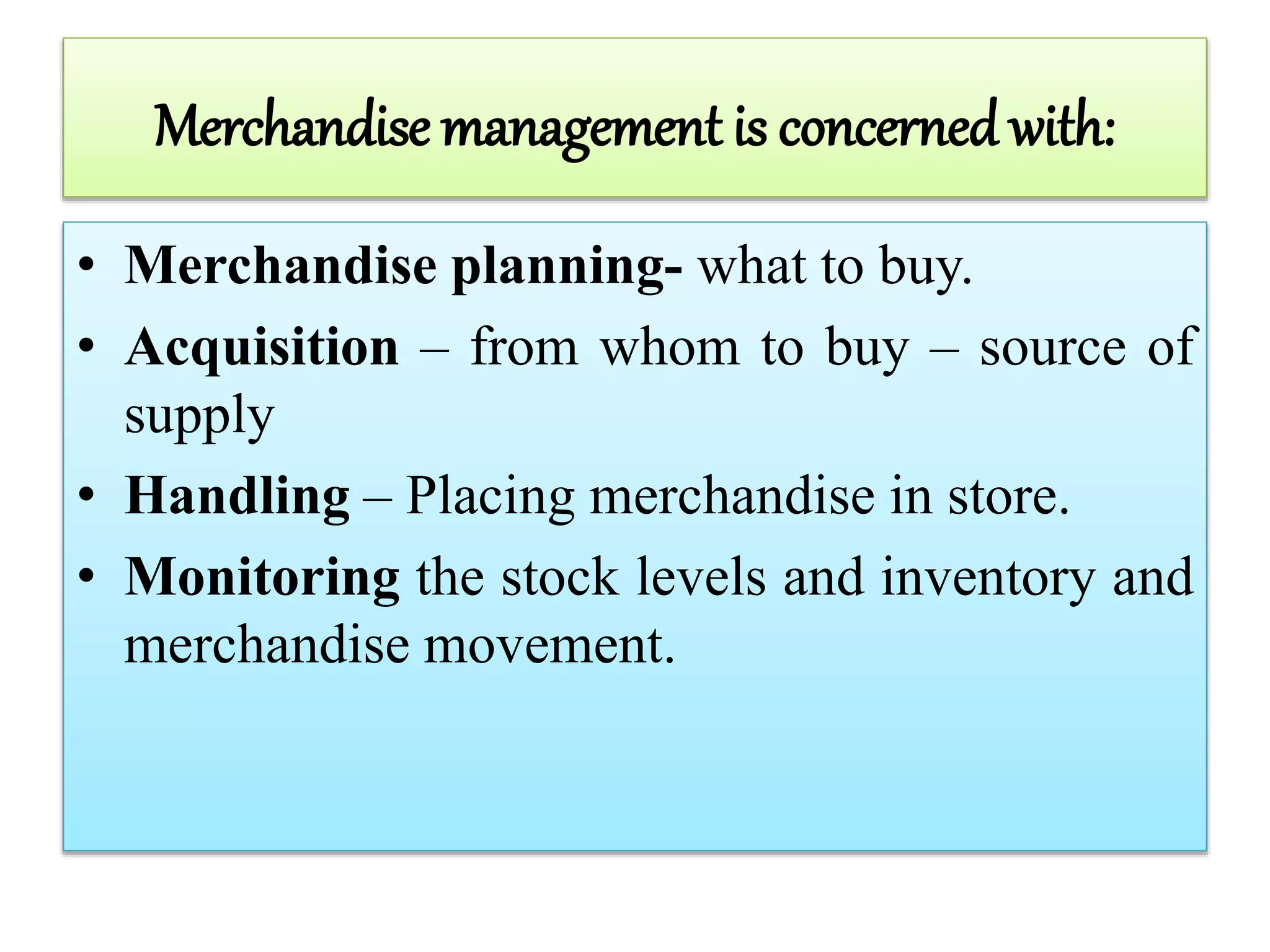 Merchandise management | PPTX