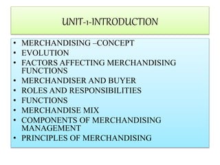 Merchandise management | PPTX