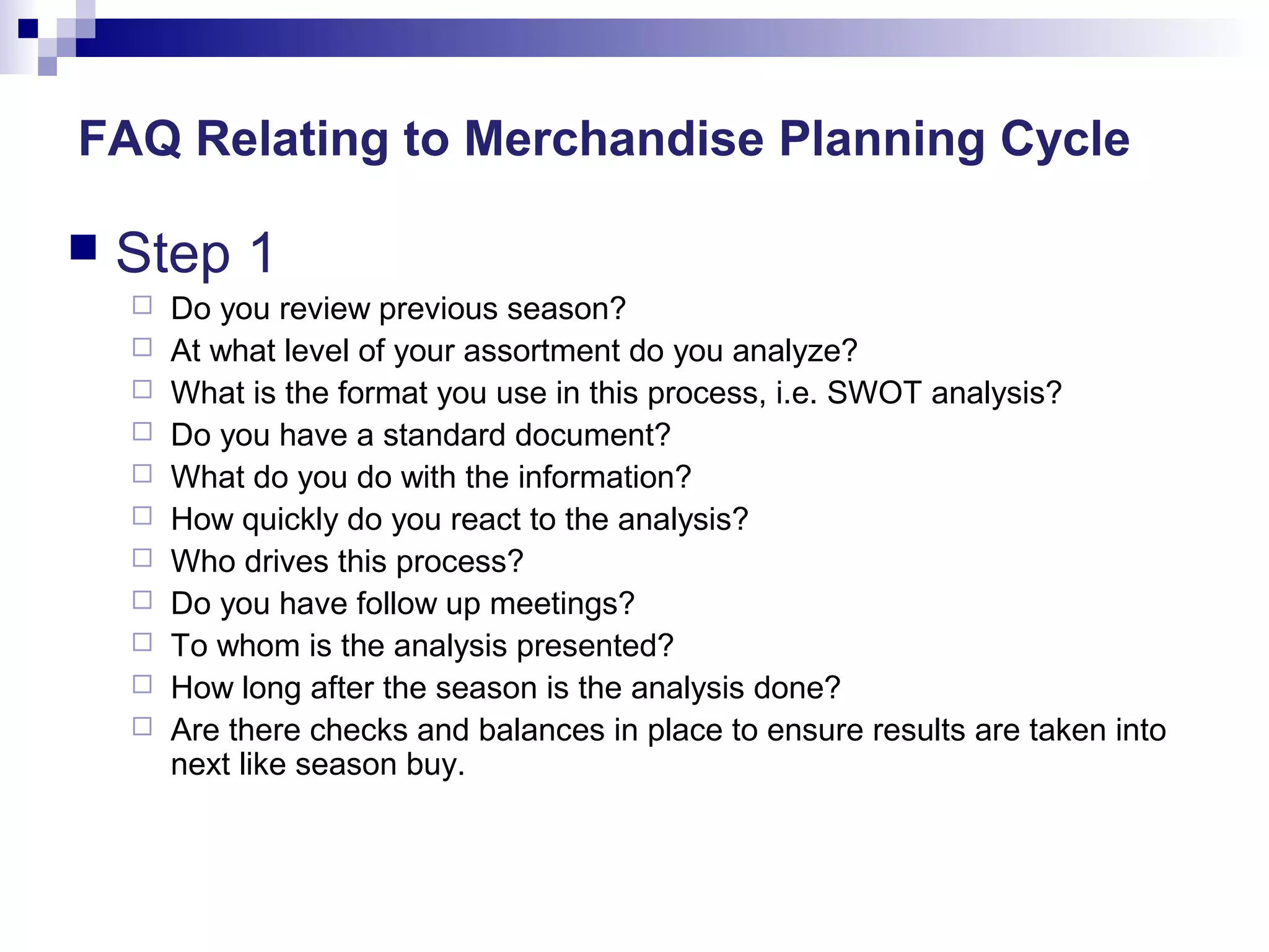 Merchandise planning step by step process | PPT