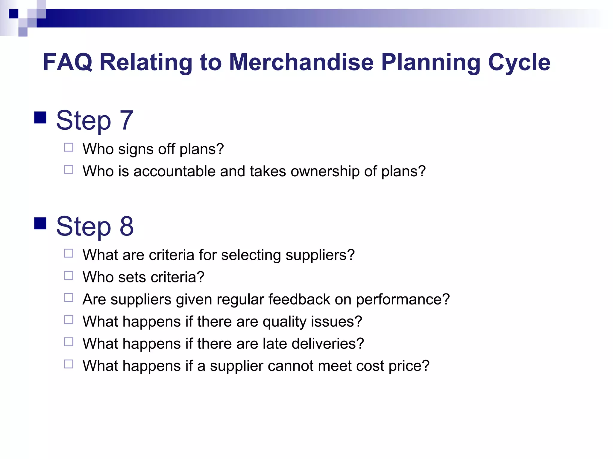 Merchandise planning step by step process | PPT