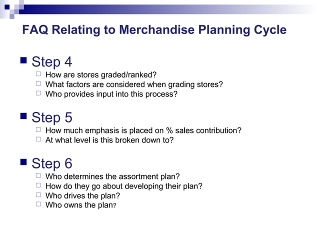Merchandise planning step by step process | PPT