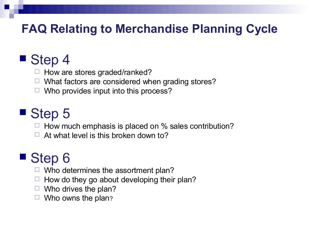 Merchandise planning step by step process