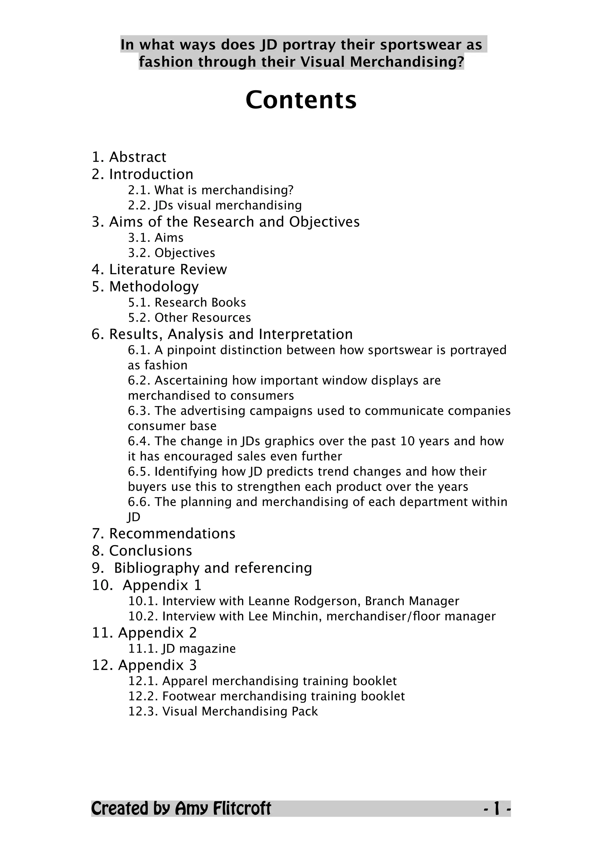 Merchandising report | PDF