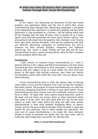 Merchandising report | PDF