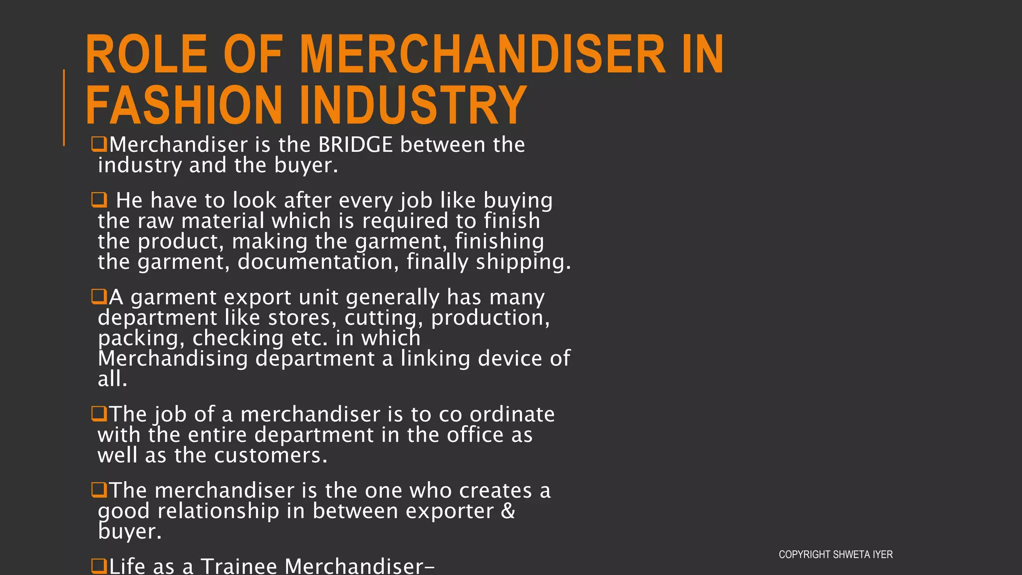 Merchandising roles and responsibilities | PPTX