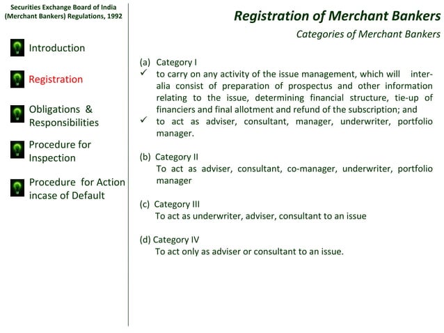 Merchant Bankers Regulations | PPT