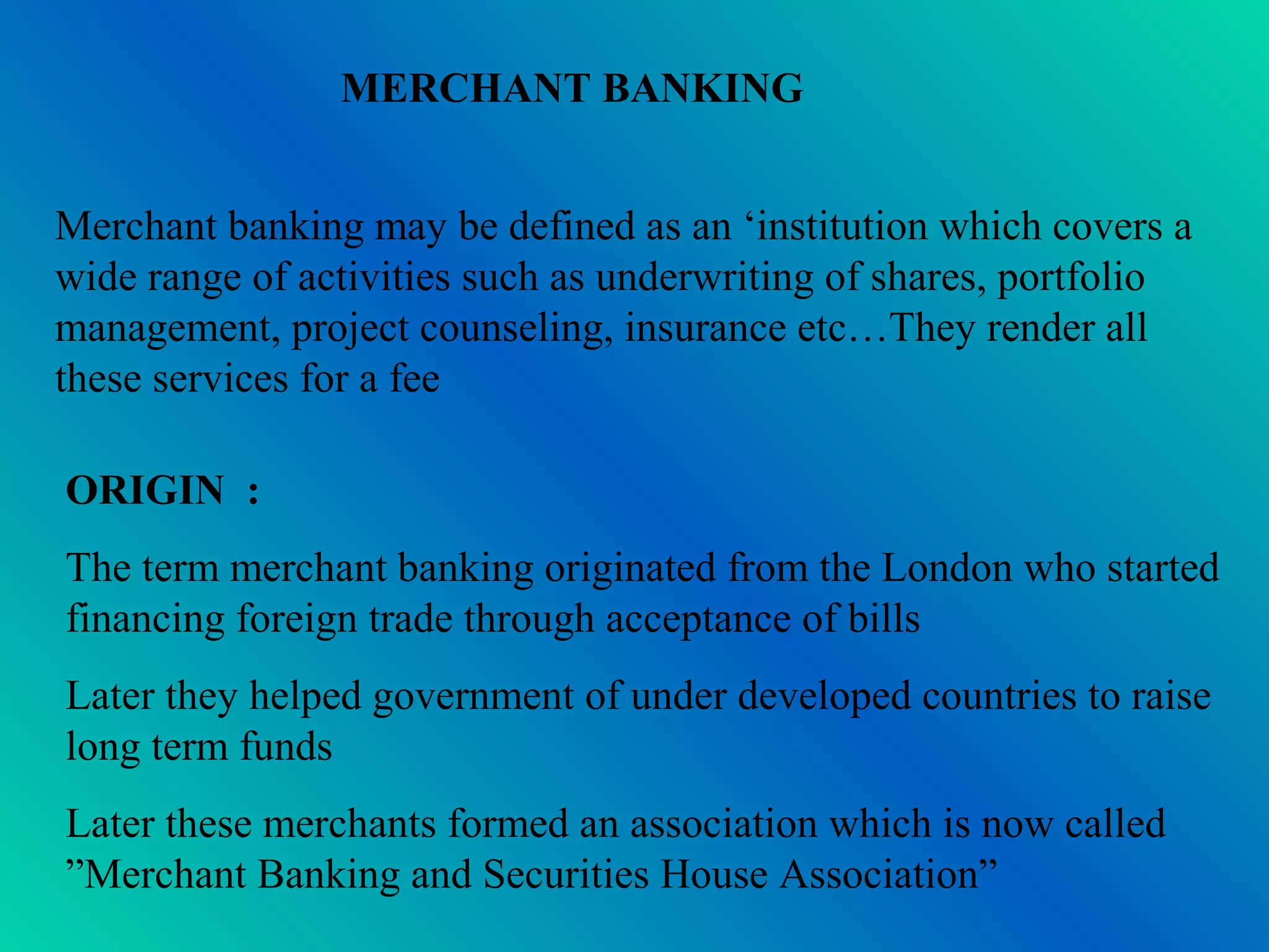 Merchant banking | PPT