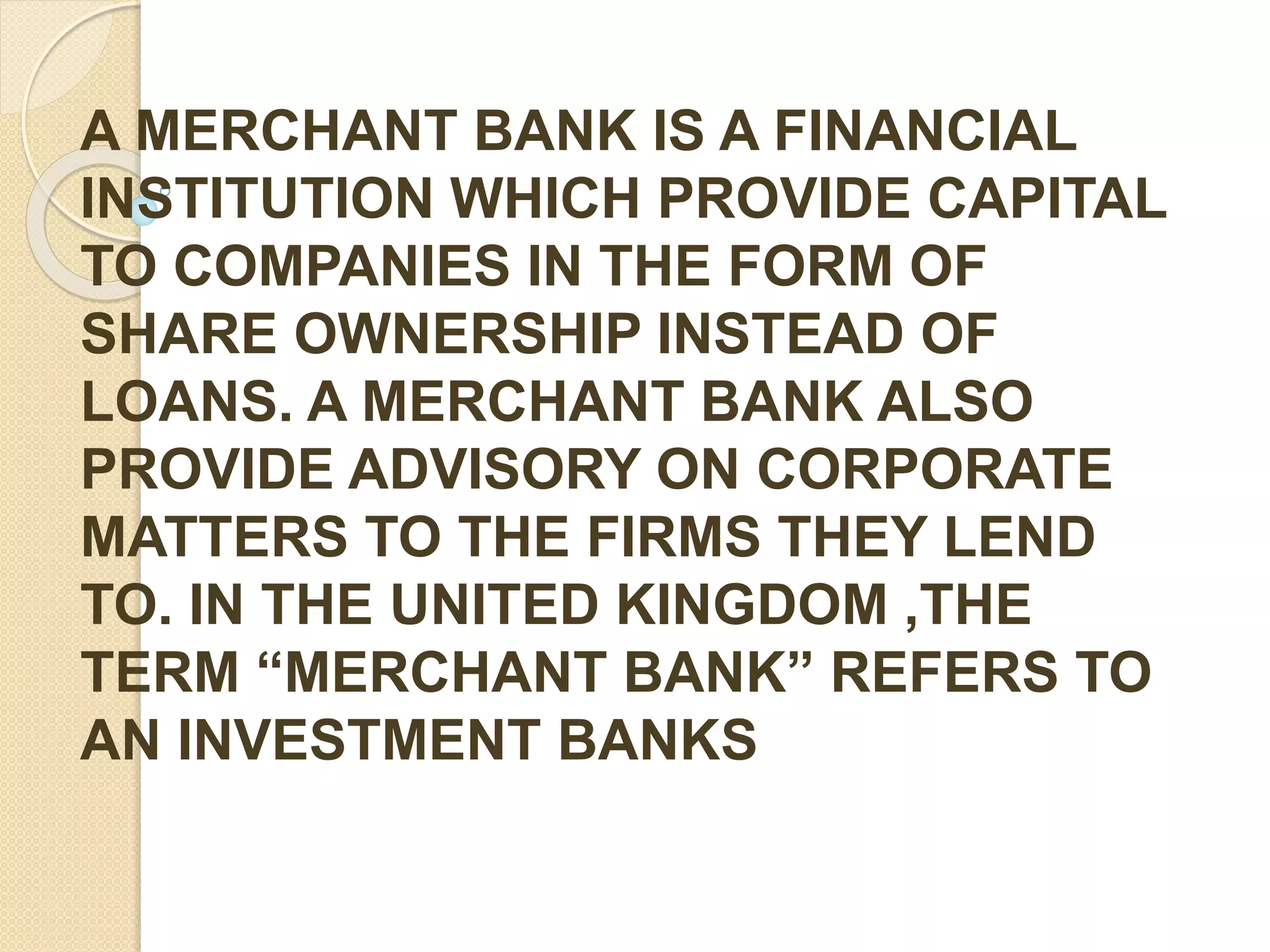 Role of merchant banking in india | PPT