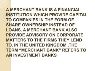Role of merchant banking in india | PPTX