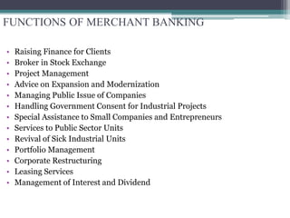 Merchant banking | PPTX | Business Banking & Finance | Business