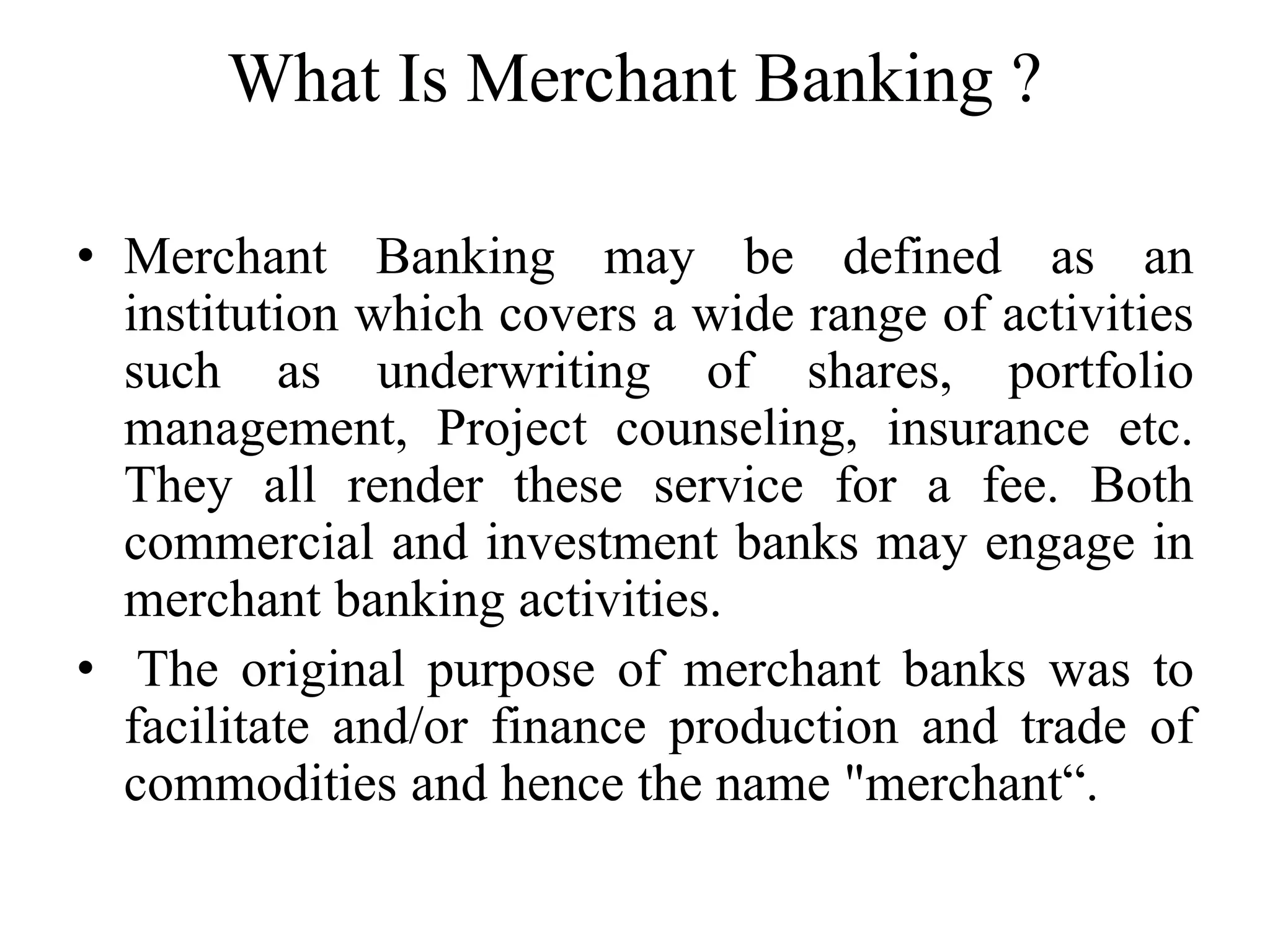 Merchant banking | PPTX