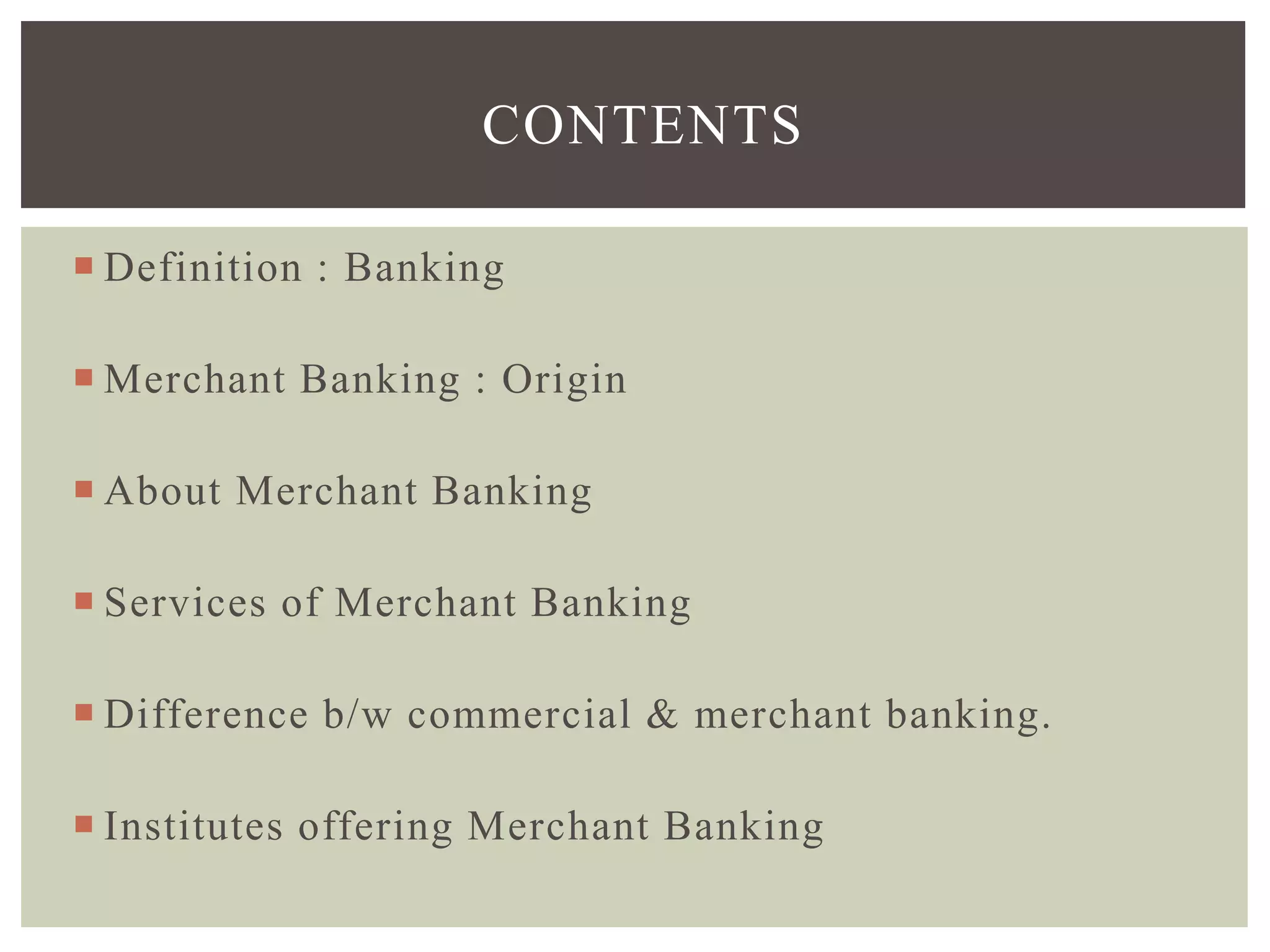Merchant banking | PPTX