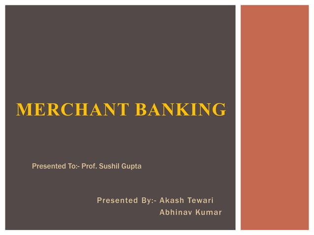 Merchant banking | PPT