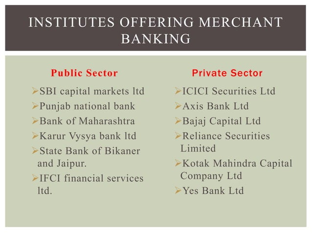 Merchant banking | PPT