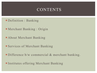 Merchant banking | PPT