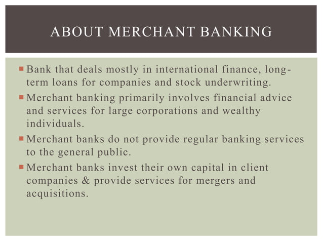 Merchant banking | PPT