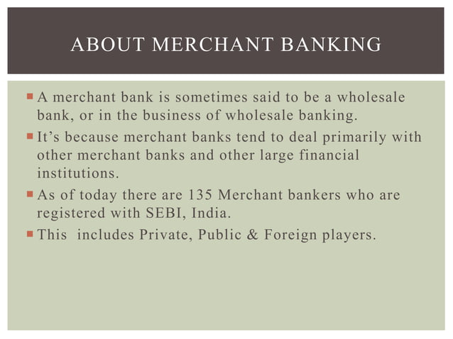 Merchant banking | PPT